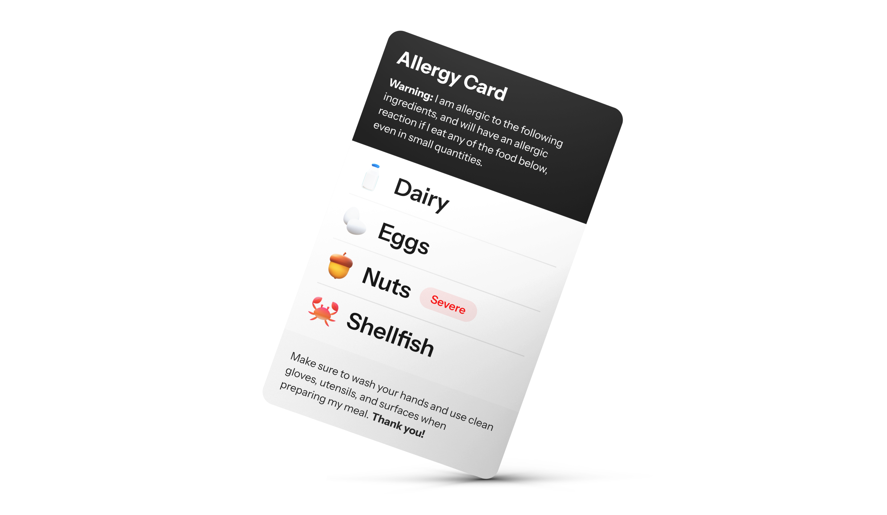 The Allergy Card: Custom Allergy Cards for Worry-Free Dining | Lassonde ...